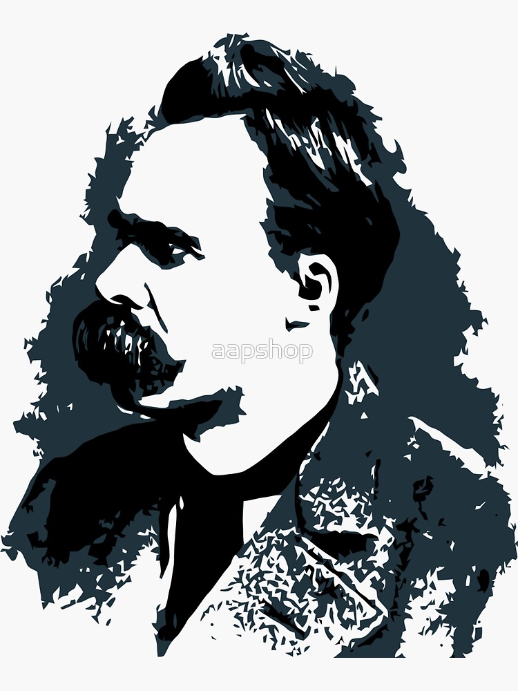 Pegatina «Dibujo vectorial de retrato de Friedrich Nietzsche» de ...