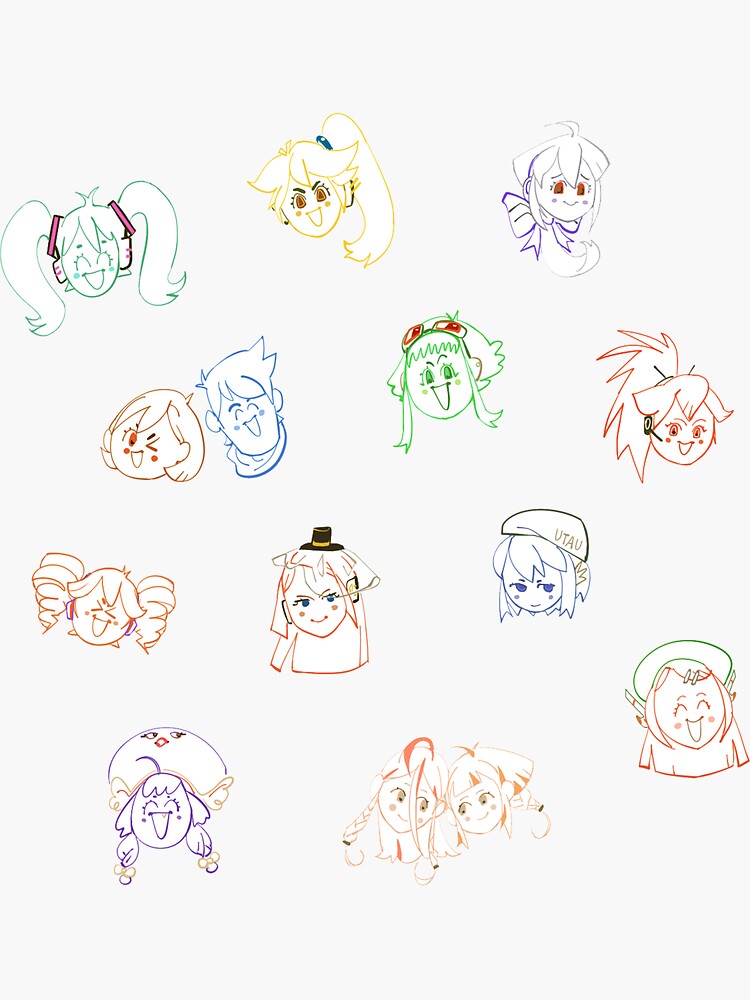 "vocaloid + utau sticker set 1" Sticker for Sale by randaljimmy | Redbubble