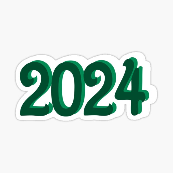 "Dark Green Class of 2024" Sticker for Sale by elephantdesign1 | Redbubble
