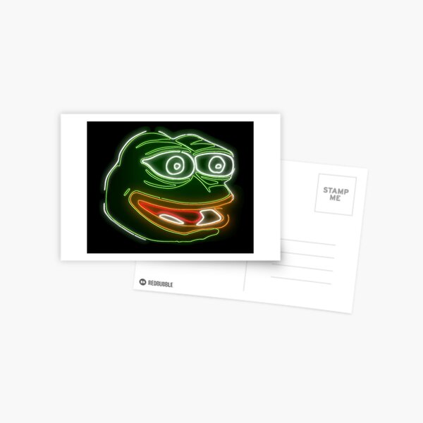 "Neon pepe the frog meme" Postcard for Sale by Ratch2929 | Redbubble