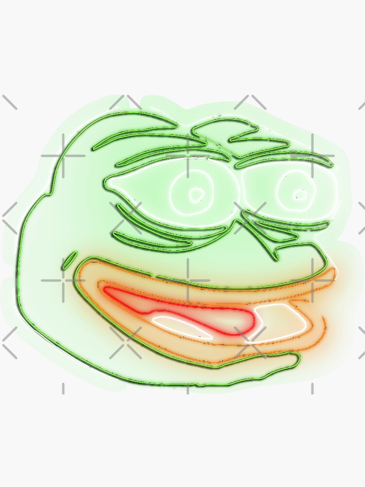"Neon pepe the frog meme" Sticker by Ratch2929 | Redbubble