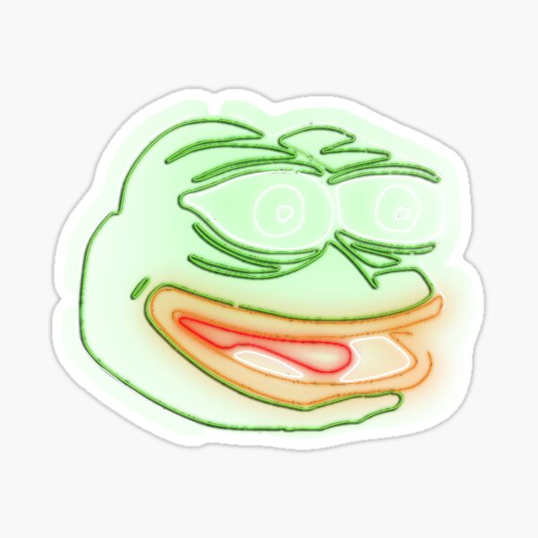 "Neon pepe the frog meme" Sticker by Ratch2929 | Redbubble