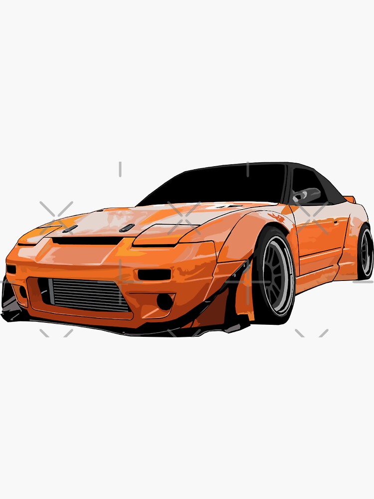 "Nissan 240sx cartoon" Sticker for Sale by HayoH | Redbubble