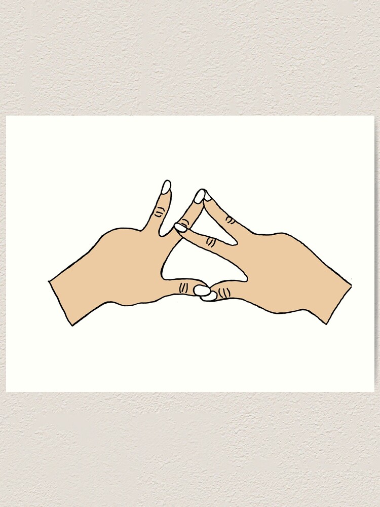 "theta hand sign (light)" Art Print for Sale by seggmann | Redbubble
