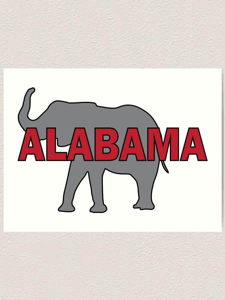 "Alabama Elephant Clip Art Design Logo" Art Print for Sale by ...