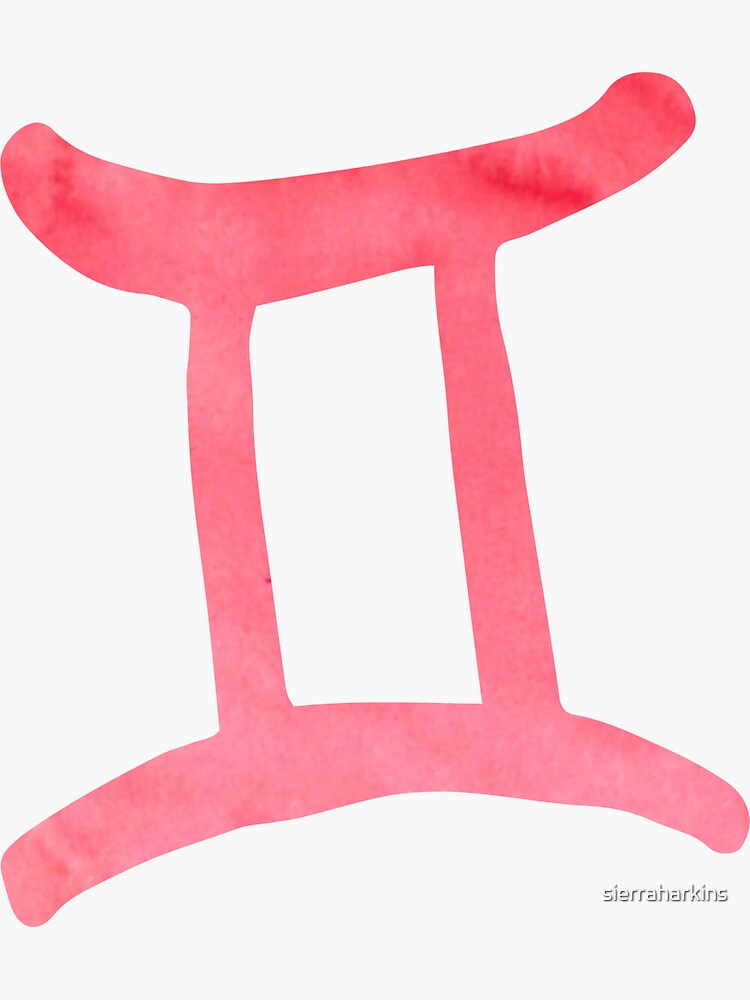 "Gemini Zodiac Sign - Pink Watercolor" Sticker by sierraharkins | Redbubble