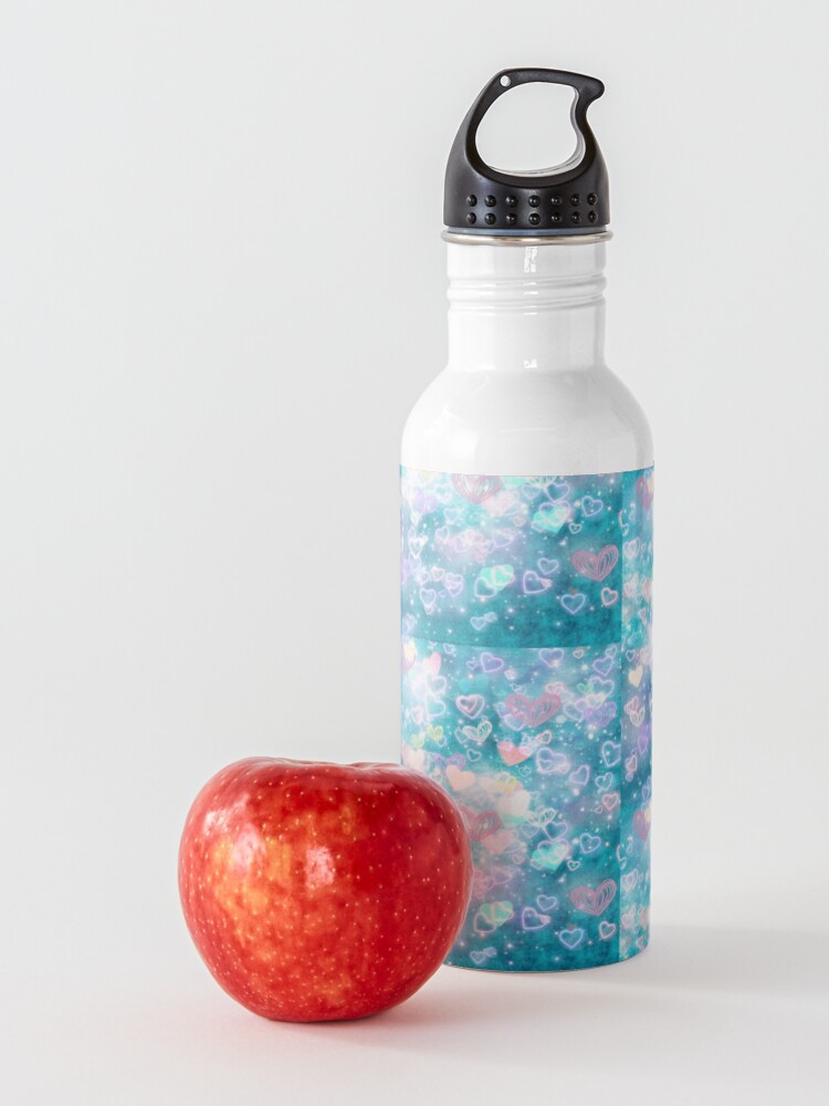 "Magical cyan blue hearts" Water Bottle by DrAtech | Redbubble