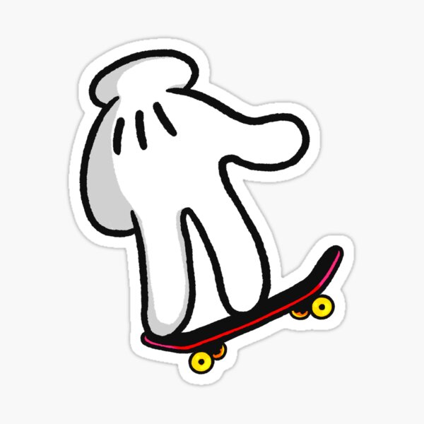 "Fingerboard Art Cartoon Hand" Sticker for Sale by Drawingvild | Redbubble