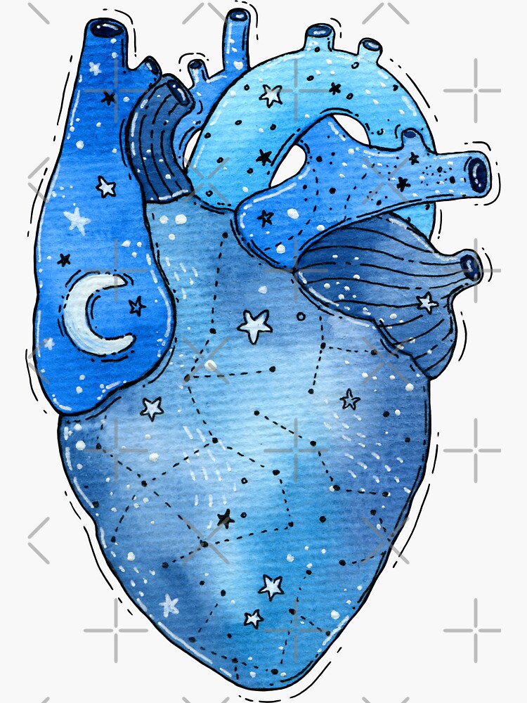 "Starry Night Heart" Sticker by taniasamoshkina | Redbubble