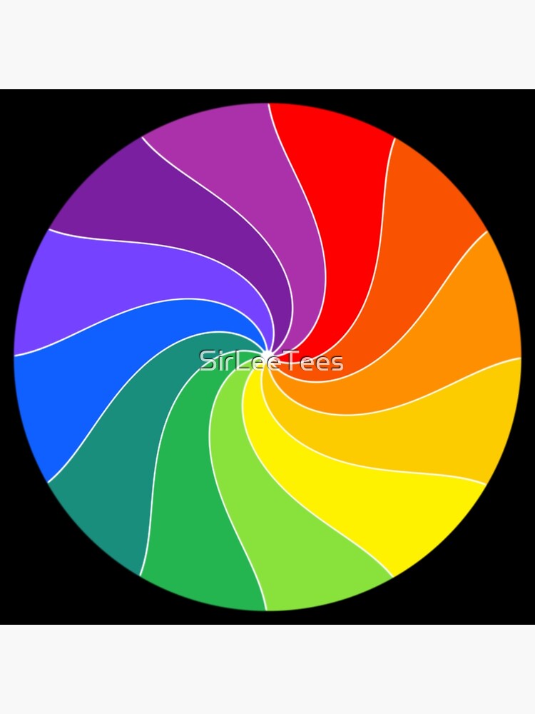 "Twelve Color Wheel, a Happy Twirled Rainbow" Poster by SirLeeTees ...