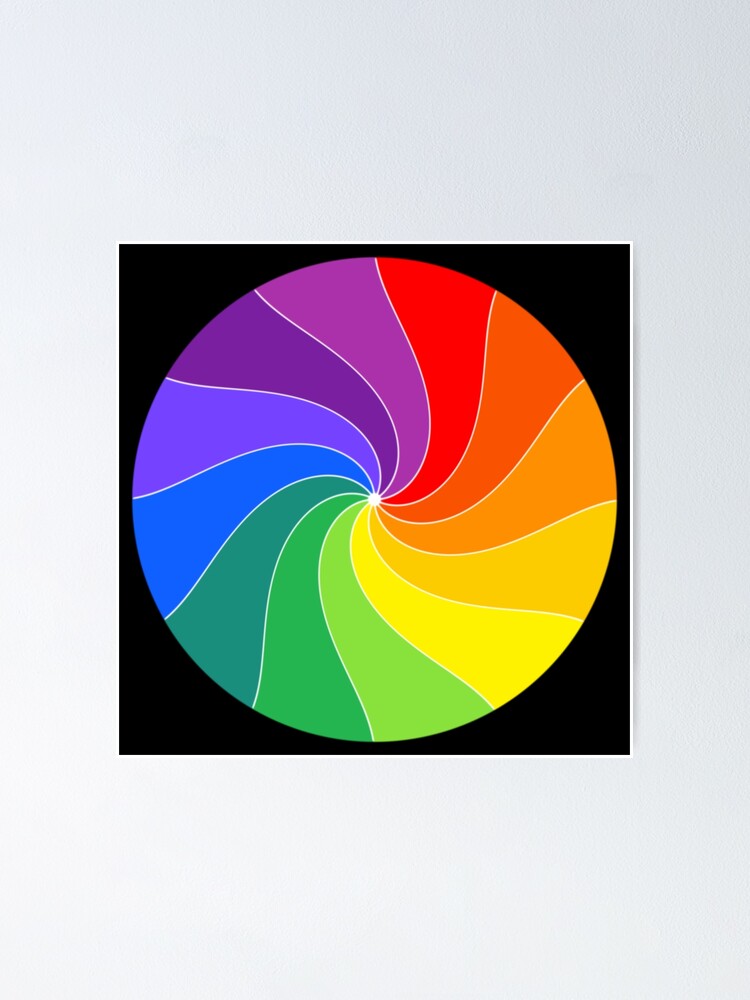 "Twelve Color Wheel, a Happy Twirled Rainbow" Poster by SirLeeTees ...