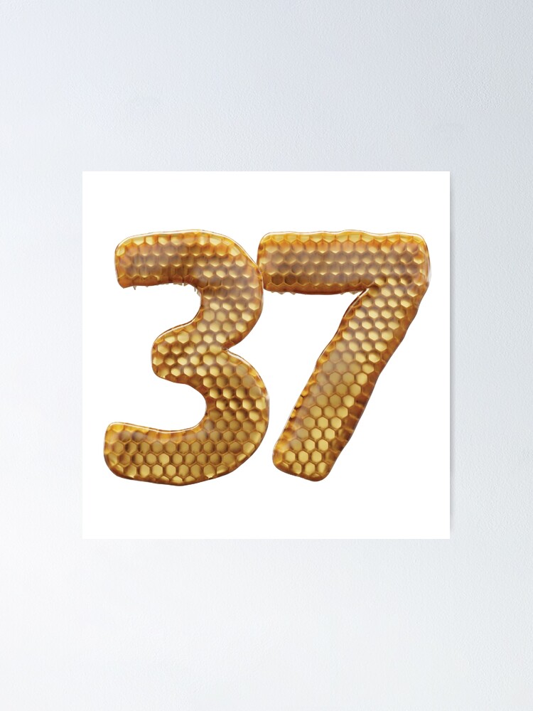 "37 Number 3d Honey Numbers Font" Poster by HelloFromAja | Redbubble