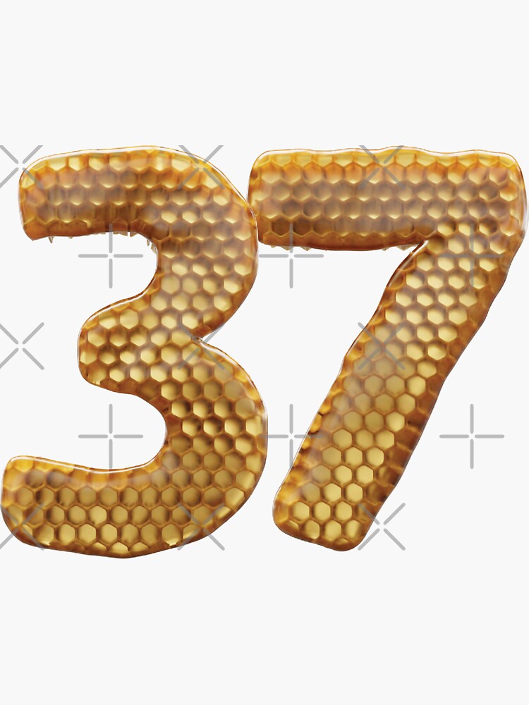"37 Number 3d Honey Numbers Font" Sticker for Sale by HelloFromAja ...