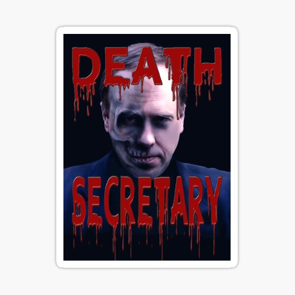 "DEATH SECRETARY" Sticker by Paparaw | Redbubble