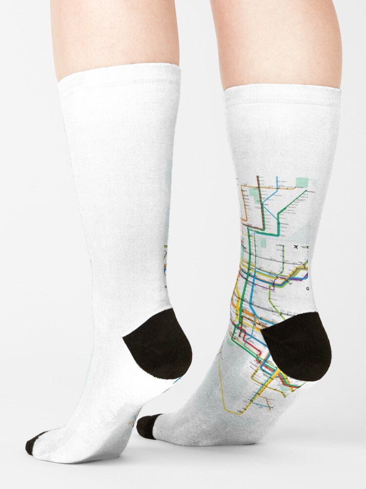 "New York Subway Metro Tube Underground Map" Socks for Sale by ...