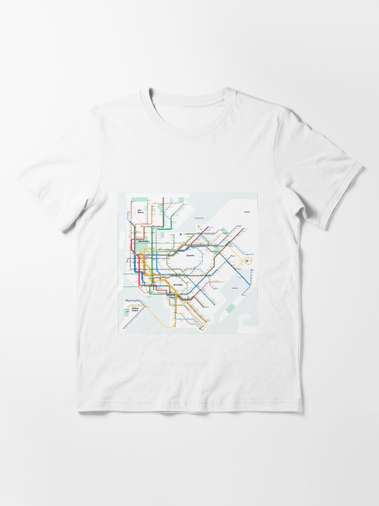 "New York Subway Metro Tube Underground Map" T-shirt for Sale by ...