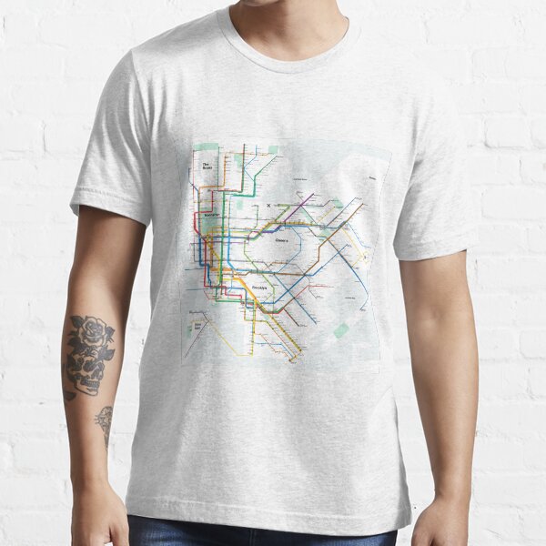 "New York Subway Metro Tube Underground Map" T-shirt for Sale by ...