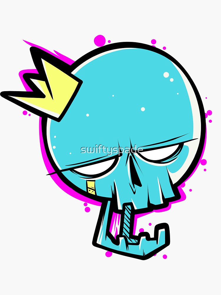 "Blue Cartoon Skull" Sticker for Sale by swiftyspade | Redbubble