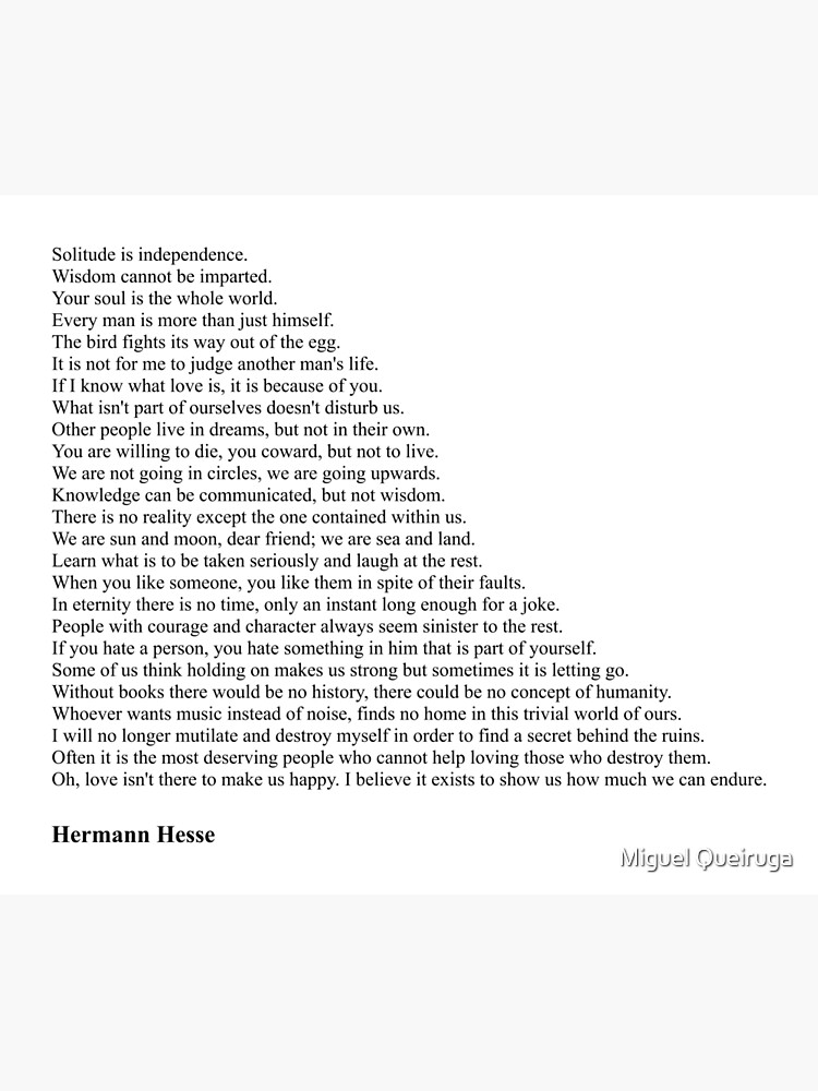 Hermann Hesse Quotes Premium Matte Vertical Poster sold by Qui-Gon Jinn ...
