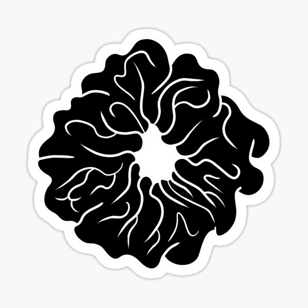 "Chic Black Hair Scrunchie" Sticker by laurasgallery | Redbubble