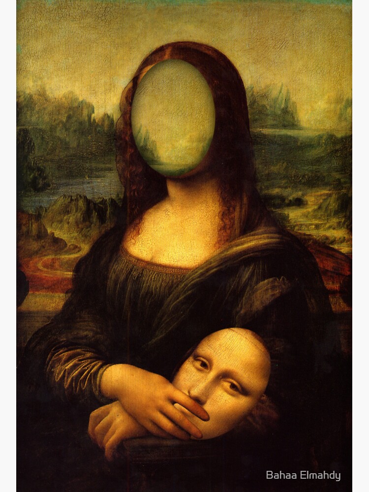 "Vintage Mona Lisa Face Off Her Face Mask To Protect Herself From ...