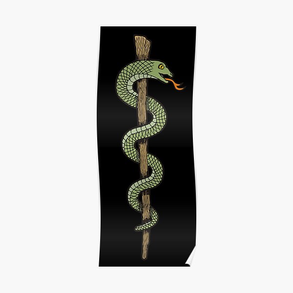 "One Snake Caduceus" Poster by sifis | Redbubble
