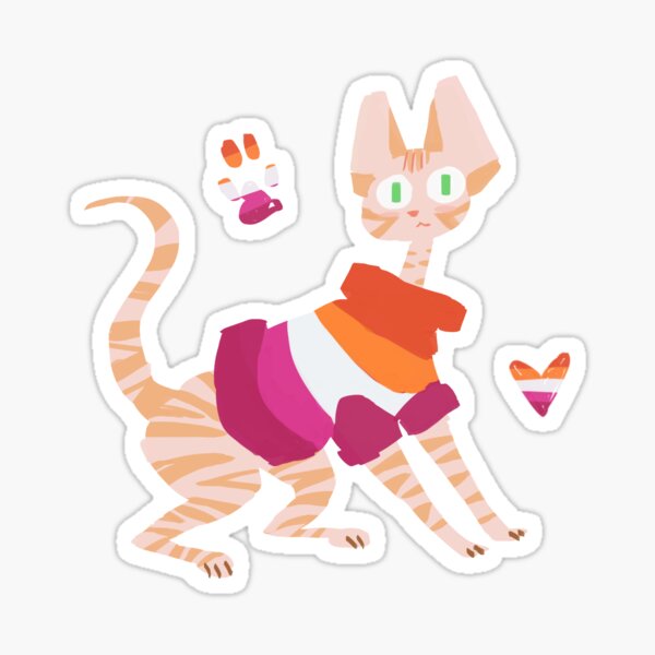 "sphynx cat sweater pride lesbian wlw" Sticker for Sale by revioLATE ...