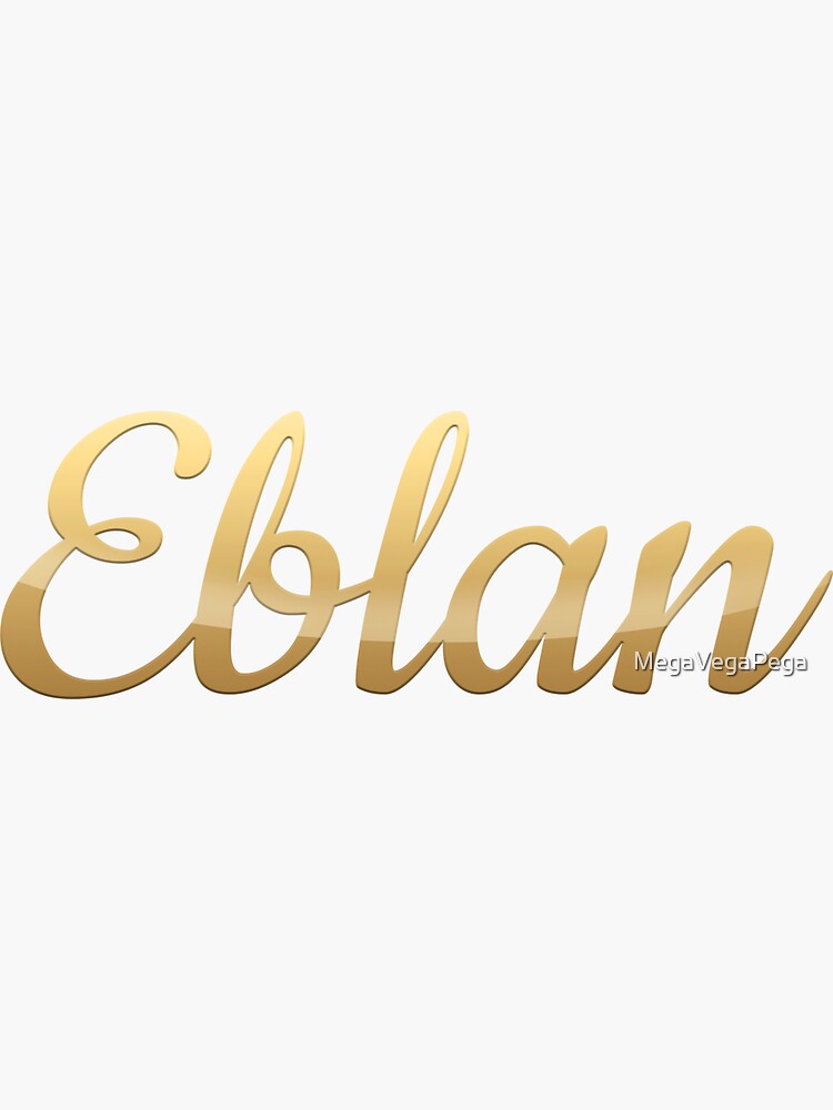 ""Eblan" - Logo Deluxe - Golden Text" Sticker for Sale by MegaVegaPega ...