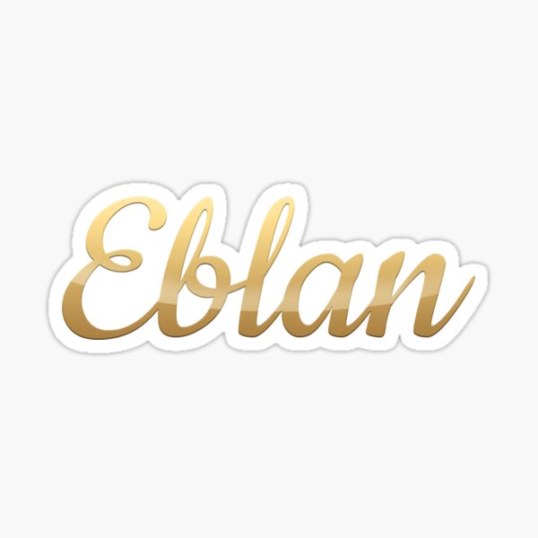 ""Eblan" - Logo Deluxe - Golden Text" Sticker for Sale by MegaVegaPega ...