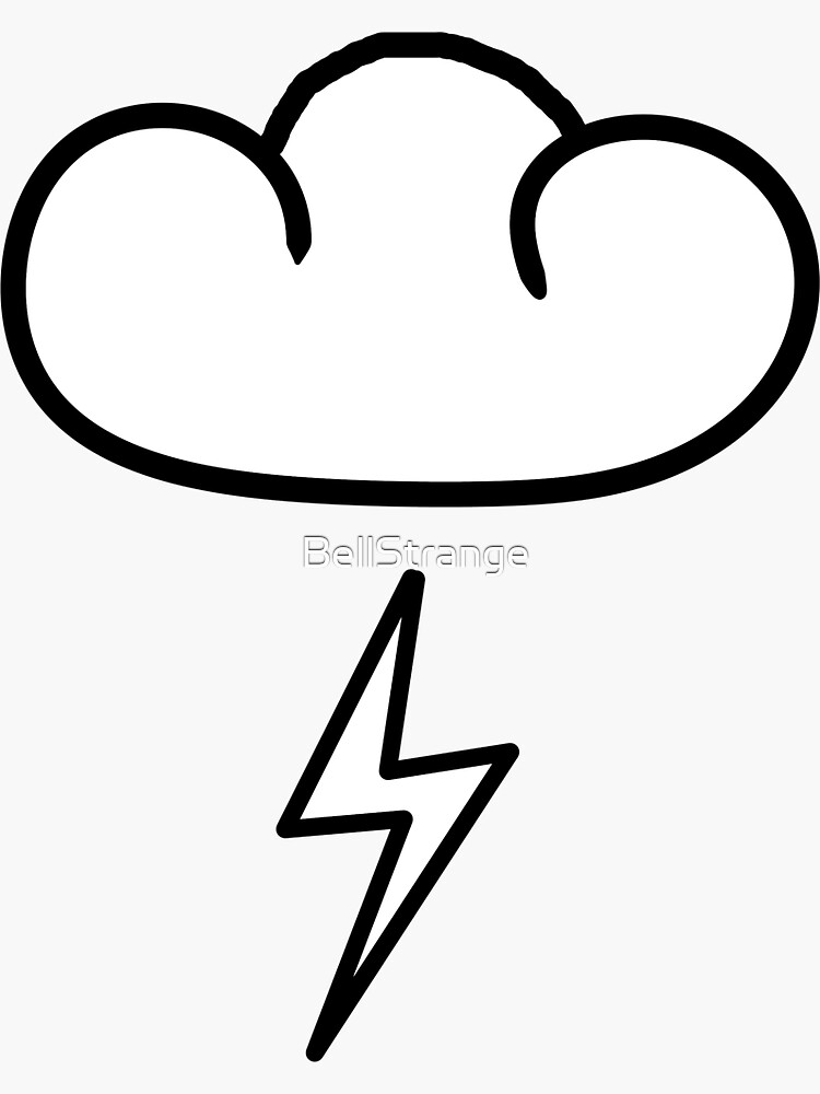 "Cute thundercloud lightning bolt" Sticker for Sale by BellStrange ...