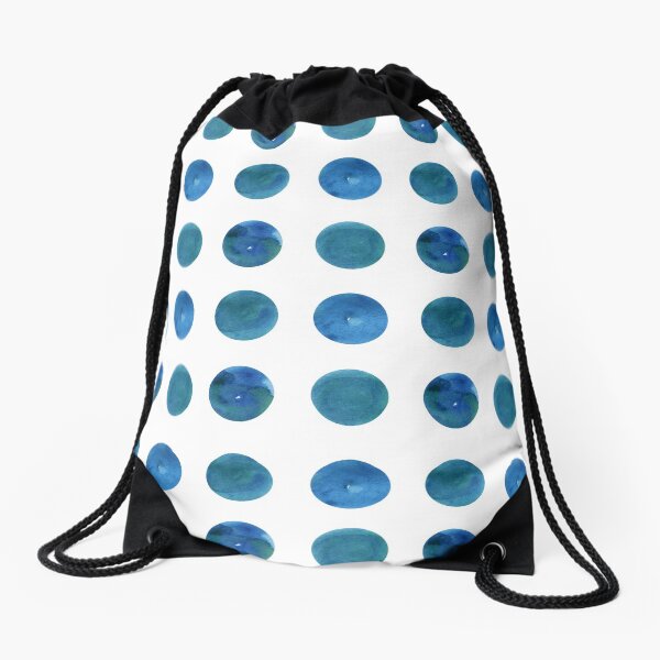"Dark blue bubbles circles - water colors" Drawstring Bag for Sale by ...