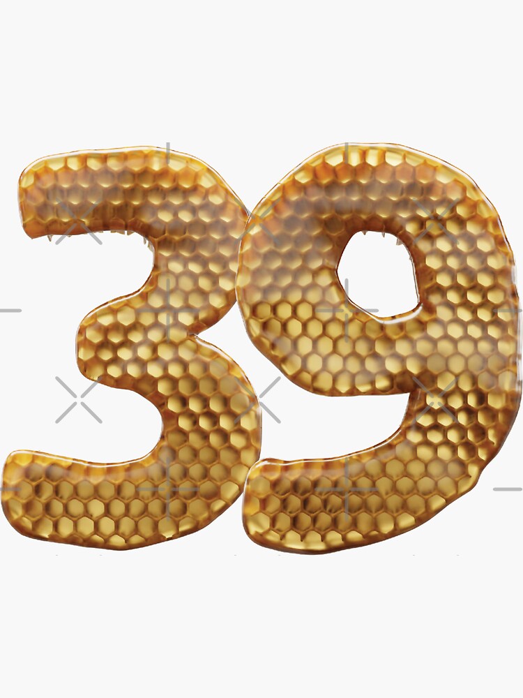 "39 Number 3d Honey Numbers Font" Sticker for Sale by HelloFromAja ...