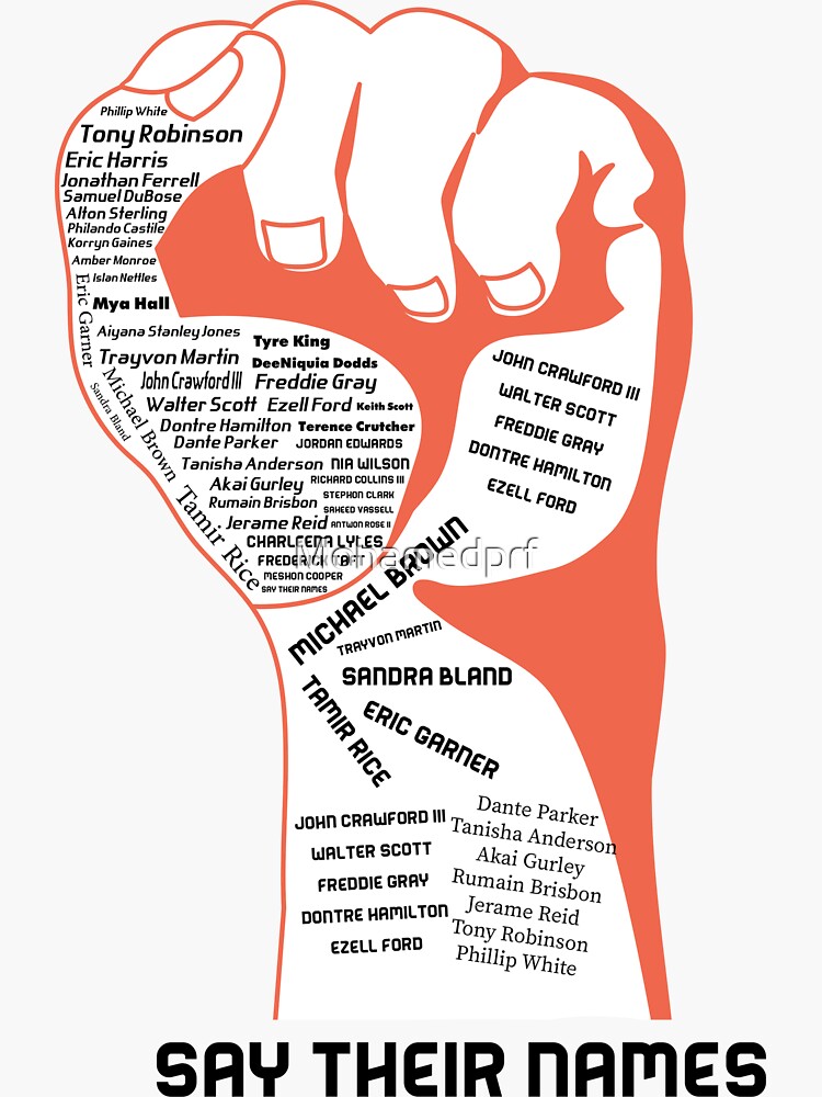 "Say Their Names" Sticker by Mohamedprf | Redbubble