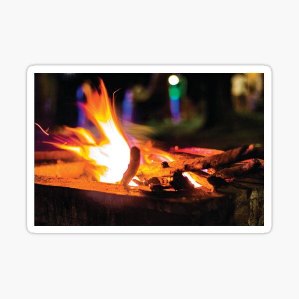 "Fire Camping Night Photograph" Sticker for Sale by uphilljumps | Redbubble