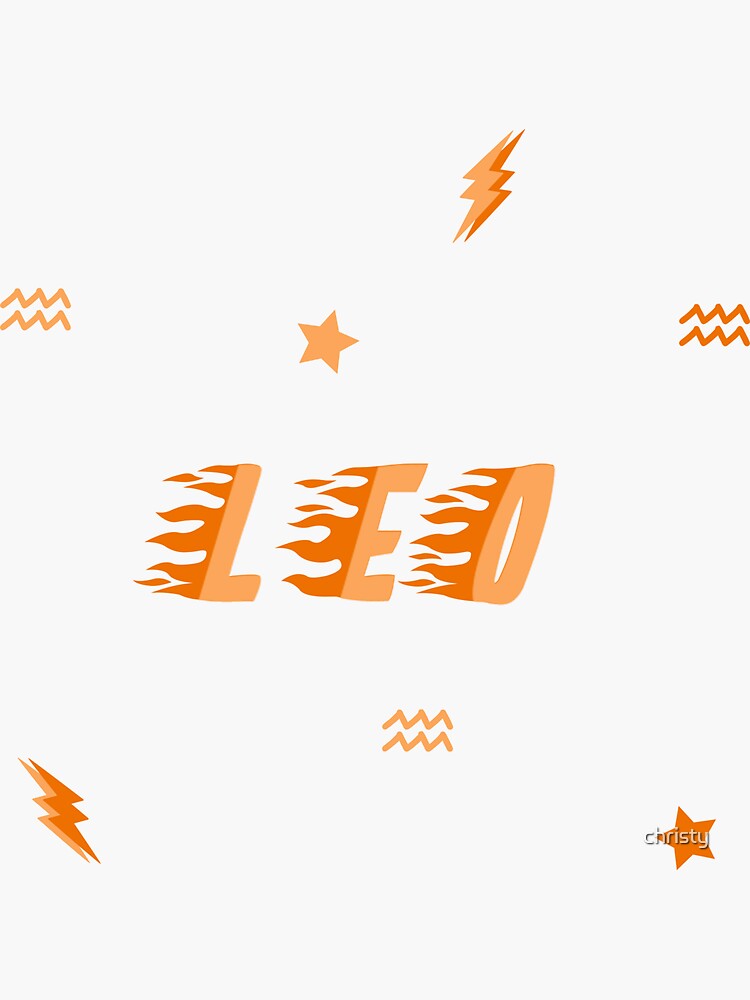 "Leo Orange Flame Zodiac Sticker Pack " Sticker for Sale by christina ...
