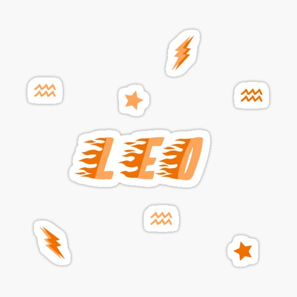 "Leo Orange Flame Zodiac Sticker Pack " Sticker for Sale by christina ...
