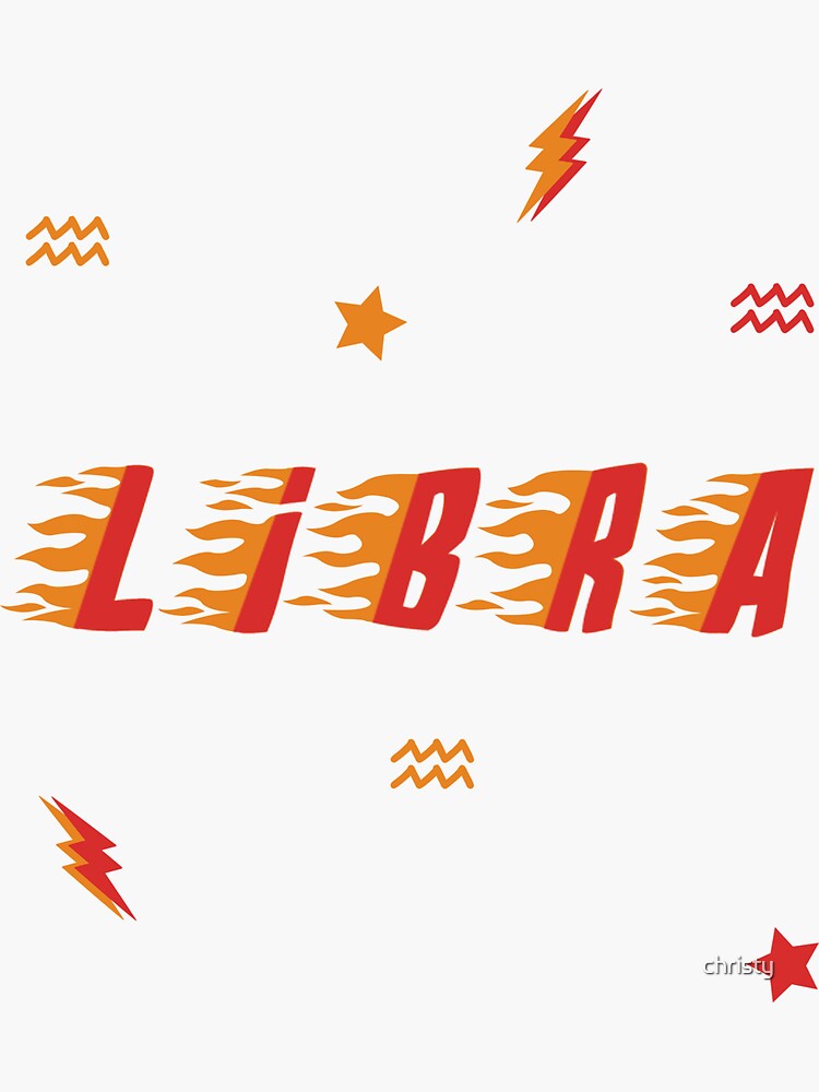 "Libra Red Flame Zodiac Sticker Pack " Sticker by christina-lee | Redbubble