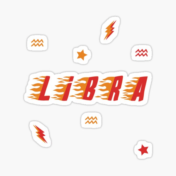 "Libra Red Flame Zodiac Sticker Pack " Sticker by christina-lee | Redbubble