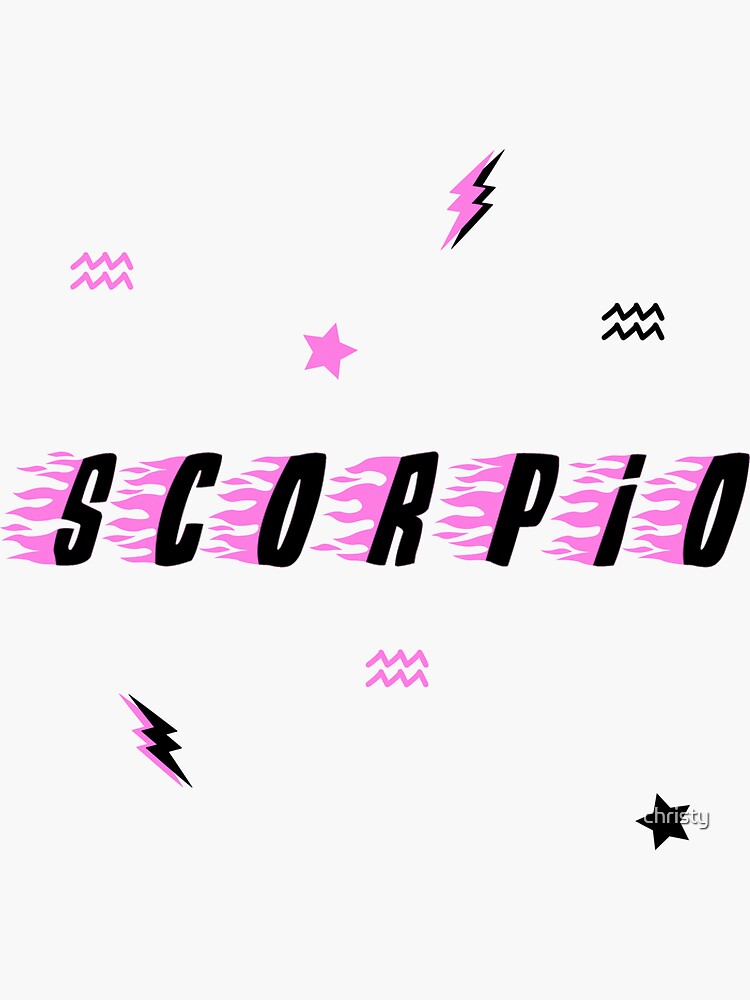 "Scorpio Pink Flame Zodiac Sticker Pack " Sticker for Sale by christina ...