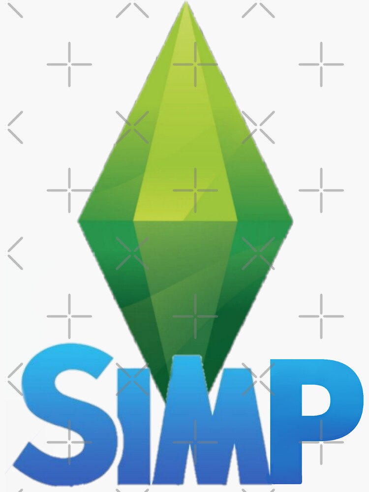 "simp sim typography edit " Sticker by hoebuxx | Redbubble