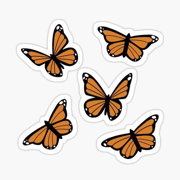 "Orange Monarch Butterfly Sticker Pack" Sticker by christina-lee ...