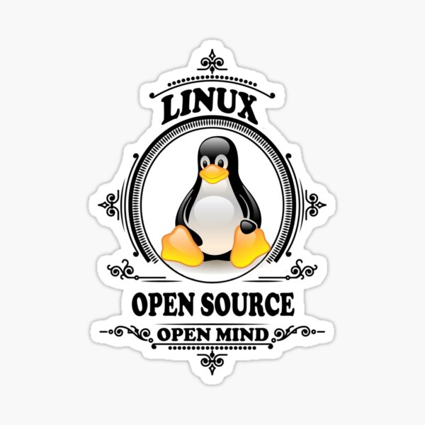"Linux - Open Source - Open Mind" Sticker for Sale by clubtee | Redbubble