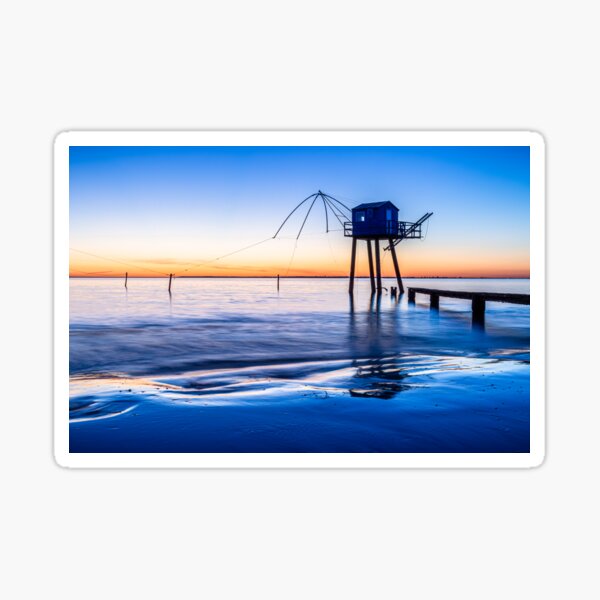 "Tharon-Plage fisheries at blue hour" Sticker by RobArt-Photo | Redbubble