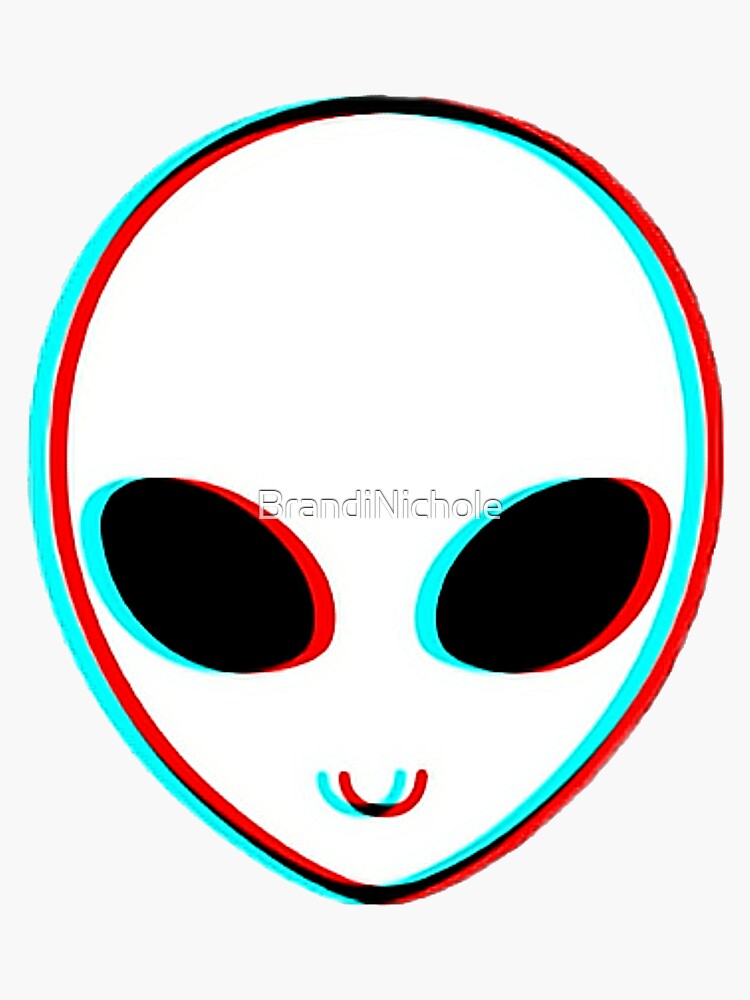 "Layered Illusion Alien Head Smiling - Design " Sticker for Sale by ...