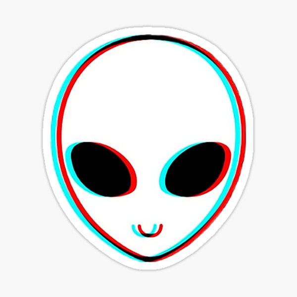 "Layered Illusion Alien Head Smiling - Design " Sticker for Sale by ...
