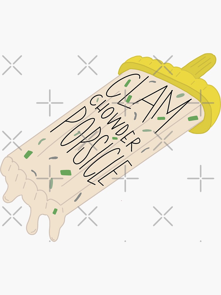 "Clam Chowder Popsicle" Sticker for Sale by tomarkdeloppus | Redbubble