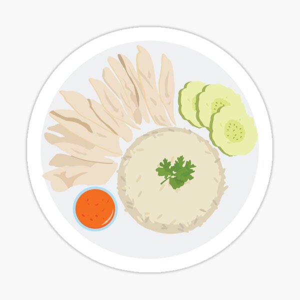 "Chicken Rice " Sticker for Sale by yellowaliens | Redbubble