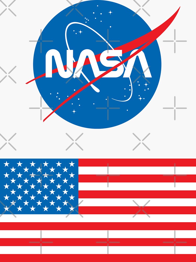 "NASA (Wormball) + USA Flag" Sticker by ynnej | Redbubble