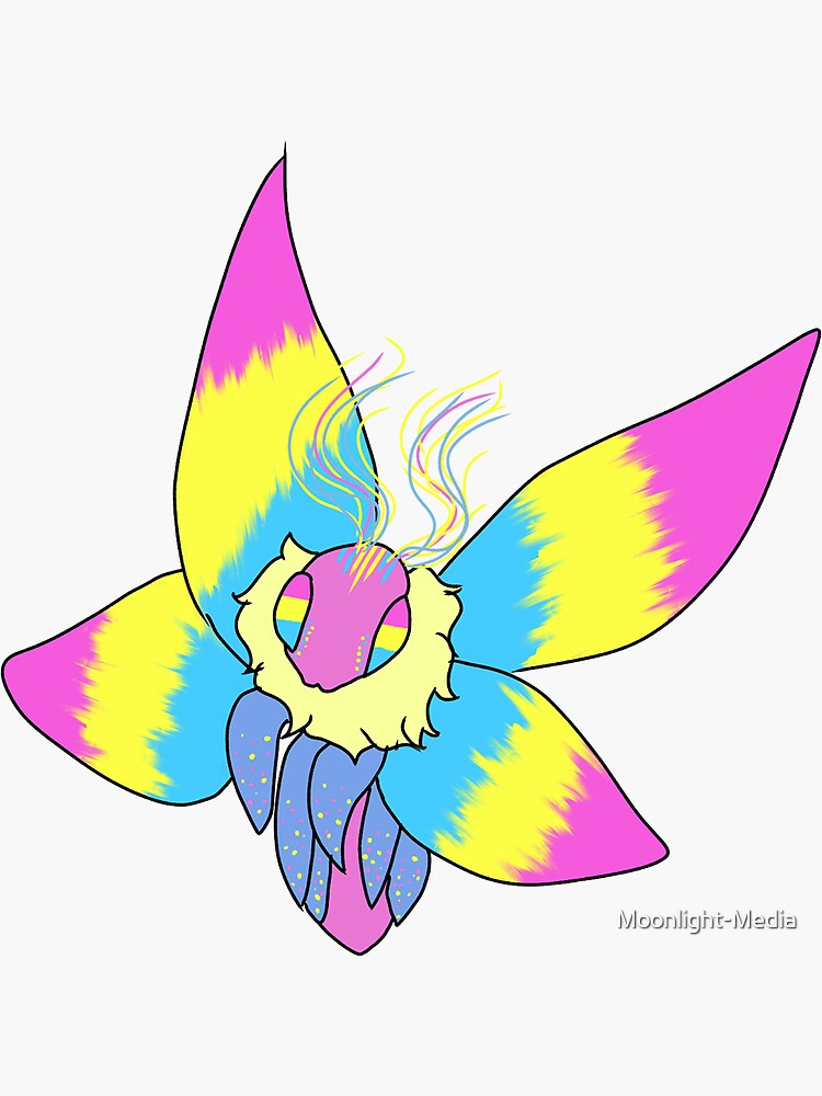 "Pansexual Moth" Sticker by Moonlight-Media | Redbubble