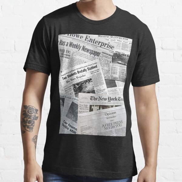 "Newspaper old vintage journal text pattern " T-shirt for Sale by ...
